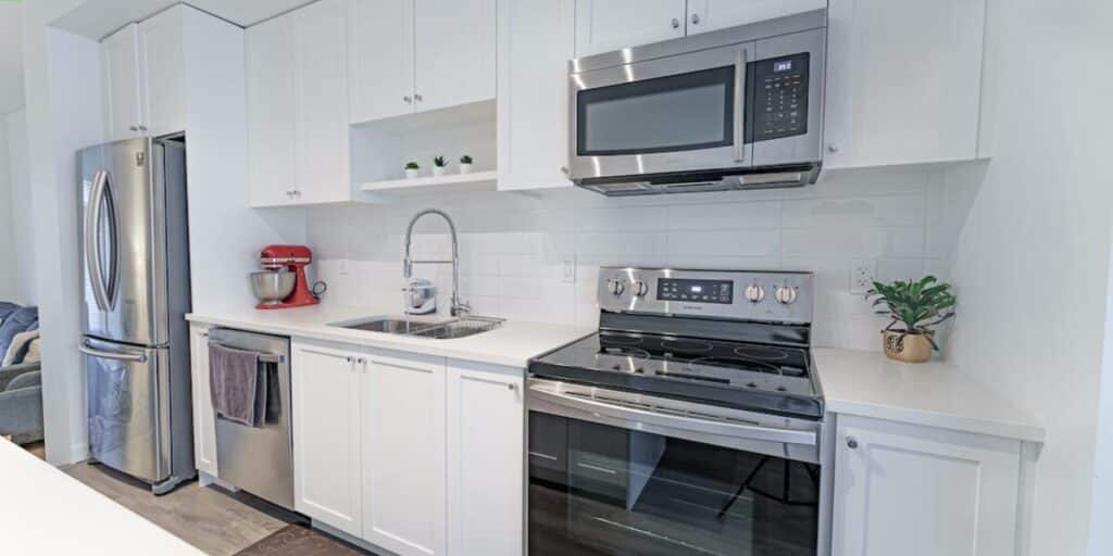 How deep does a cabinet need to be for a microwave? - Combi Oven